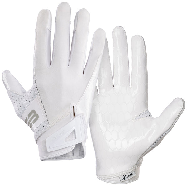 DNA Football Gloves 2.0 in White | Boost+ Stick Palm Gloves | Grip Boost