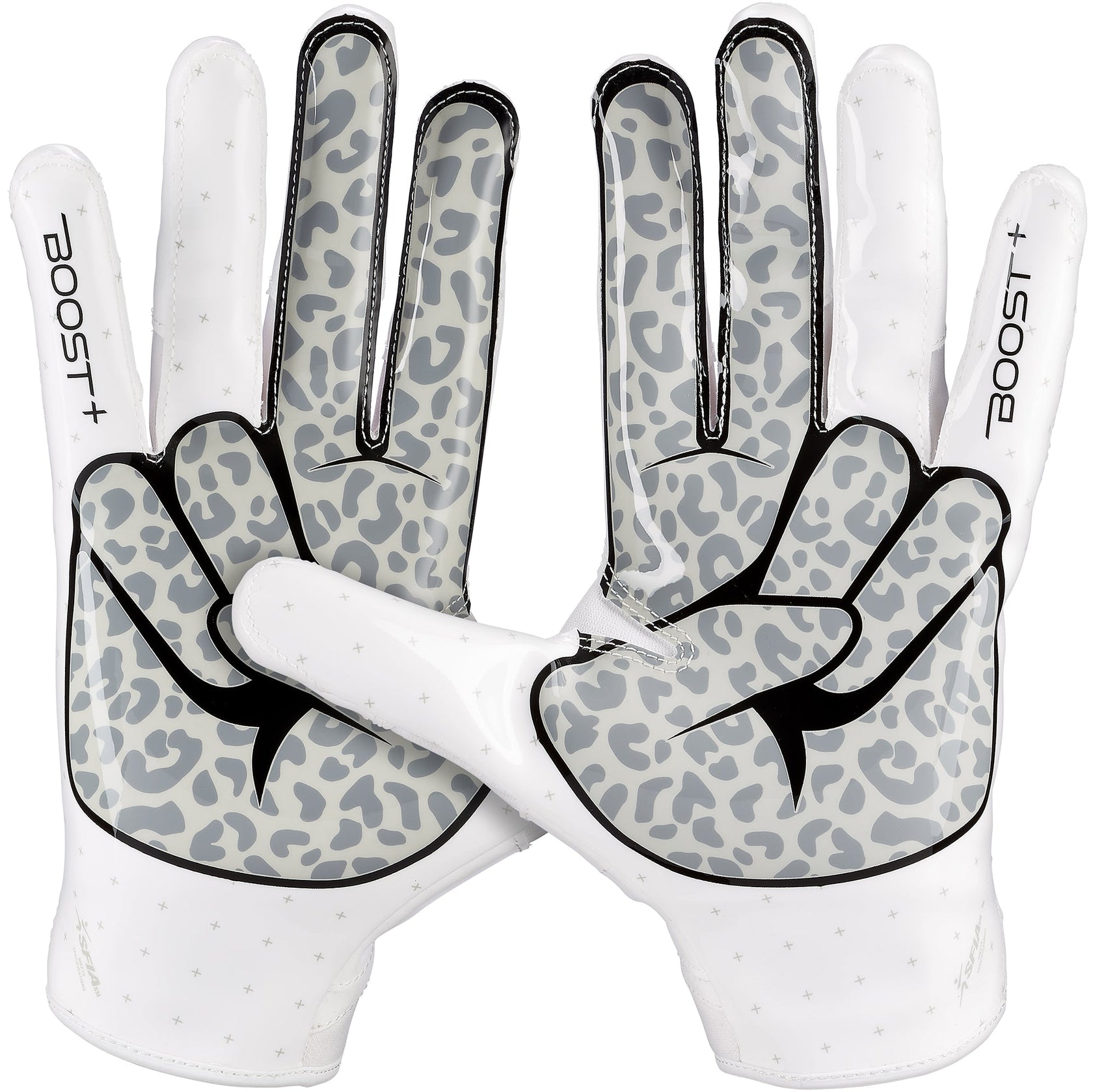 Youth White/Black Football Gloves | Peace Stealth 6.0 Gloves | Grip Boost