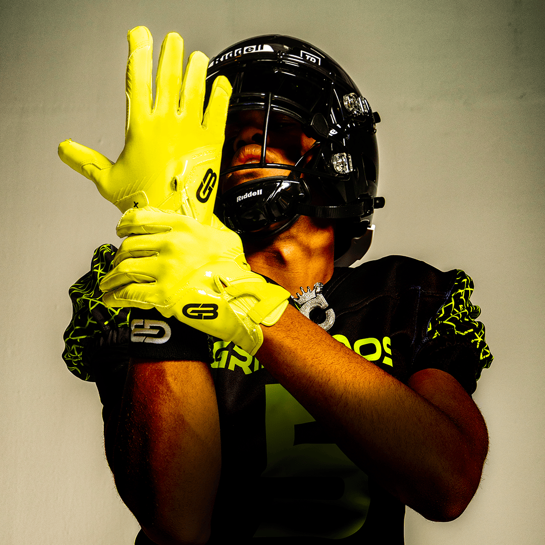 Neon Yellow Stealth 6.0 Gloves | Receiver Football Gloves | Grip Boost